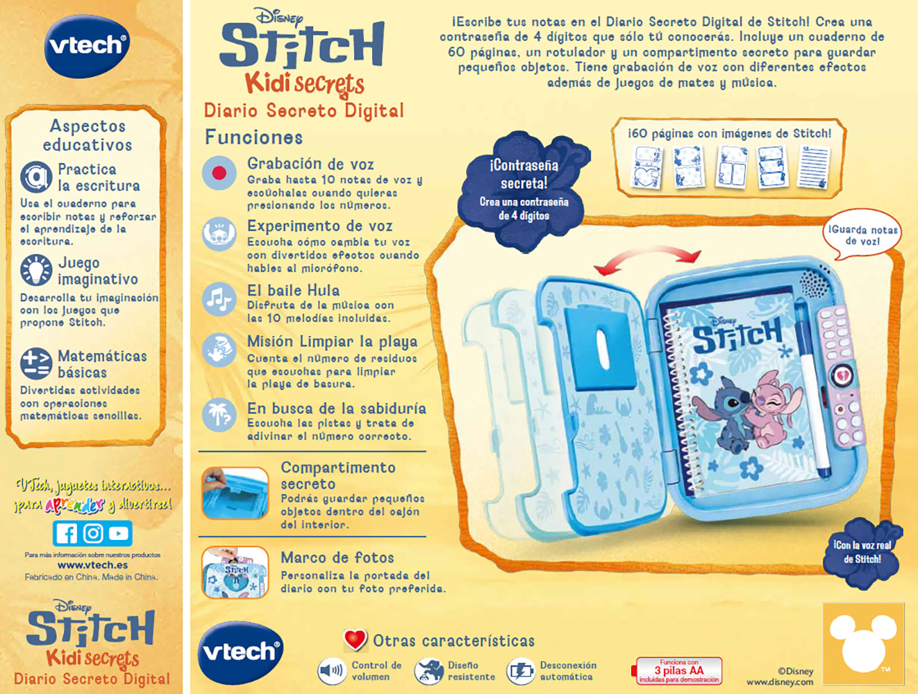 VTech - KidiSecrets Diario secreto de Stitch