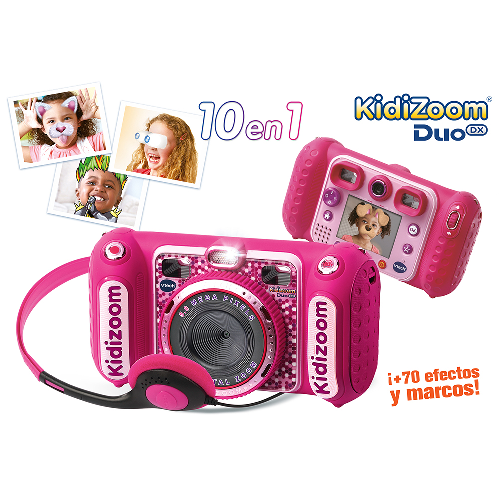 VTech - Kidizoom Duo DX rosa, cámara de fotos para niños